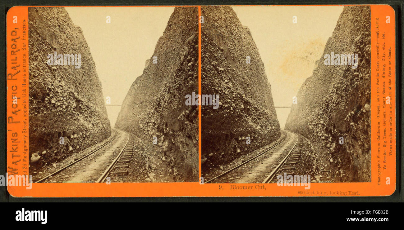 A photograph of the 800-foot-long Bloomer Cut, captured by Carleton E ...