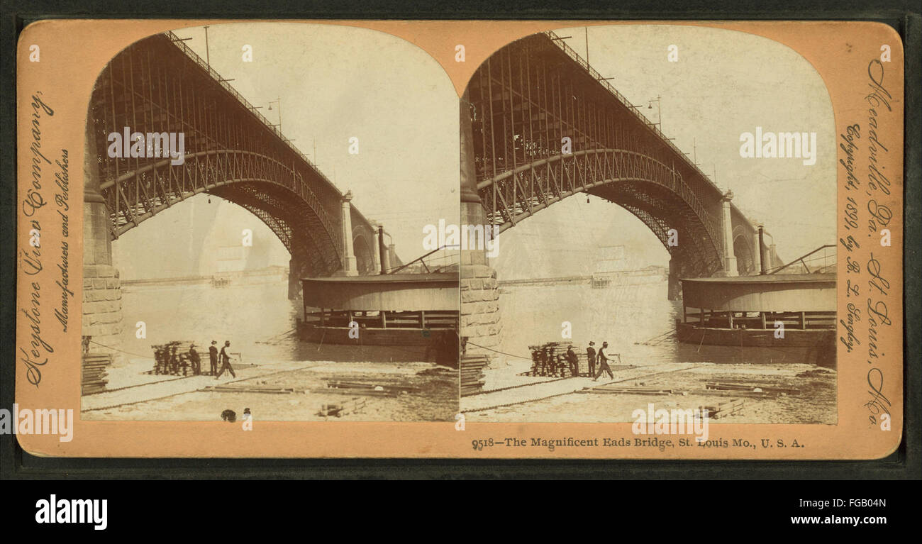 Photograph of the Eads Bridge in St. Louis, showcasing its ...