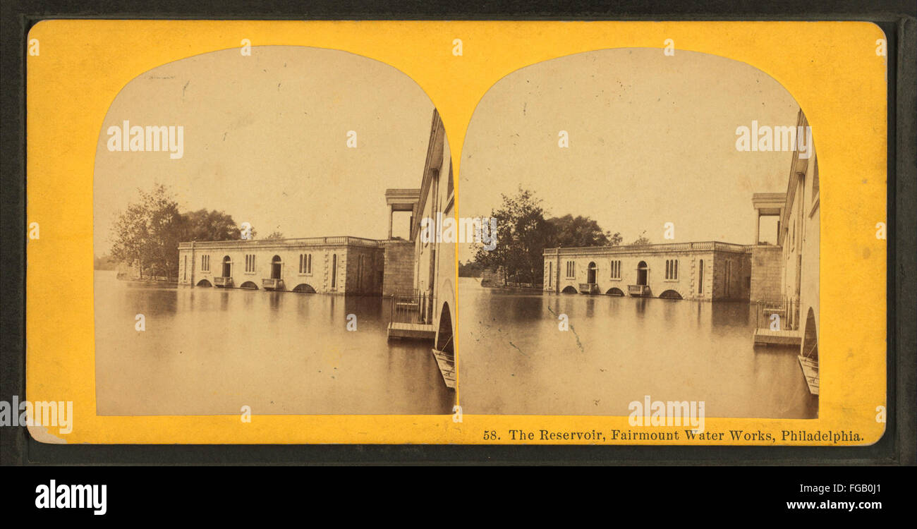 A photograph of the Reservoir at Fairmount Water Works in Philadelphia ...