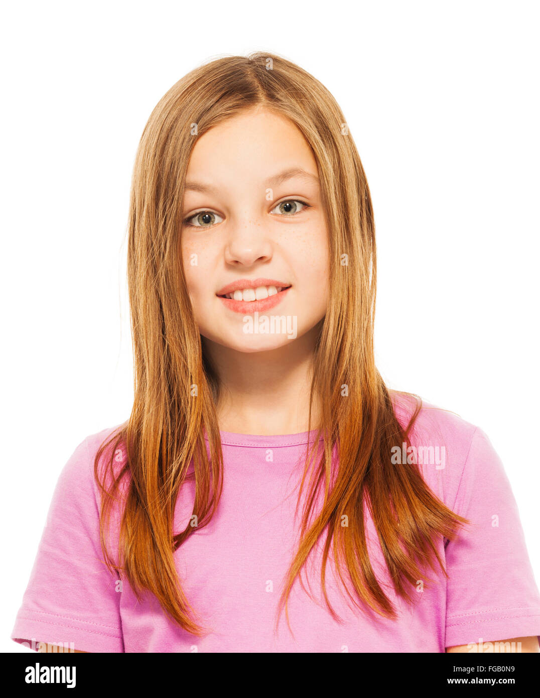The portrait of beautiful shy young girl Stock Photo - Alamy