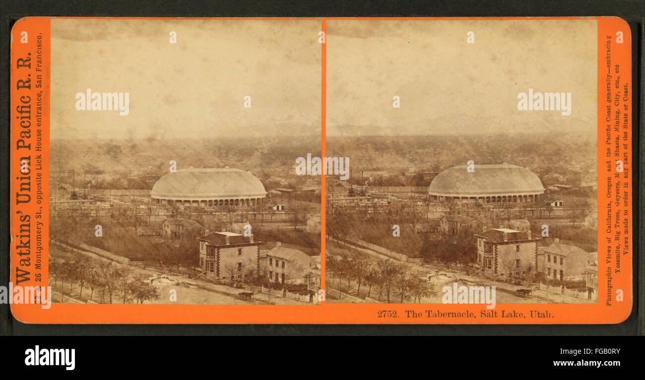 Photograph by Carleton E. Watkins showing The Tabernacle in Salt Lake ...