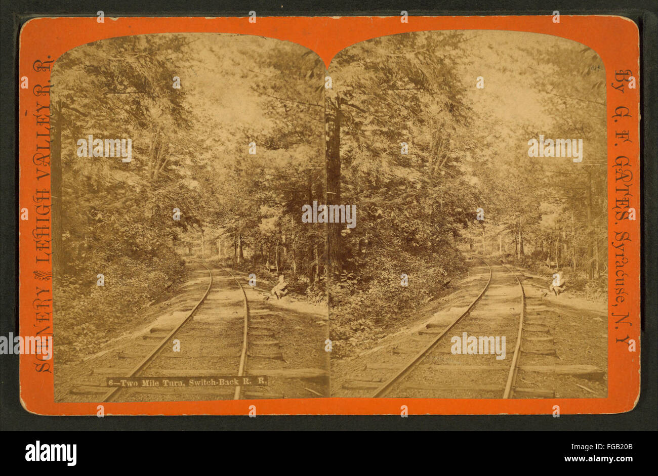 A photograph of the two-mile turn on the Switchback Railroad, capturing ...