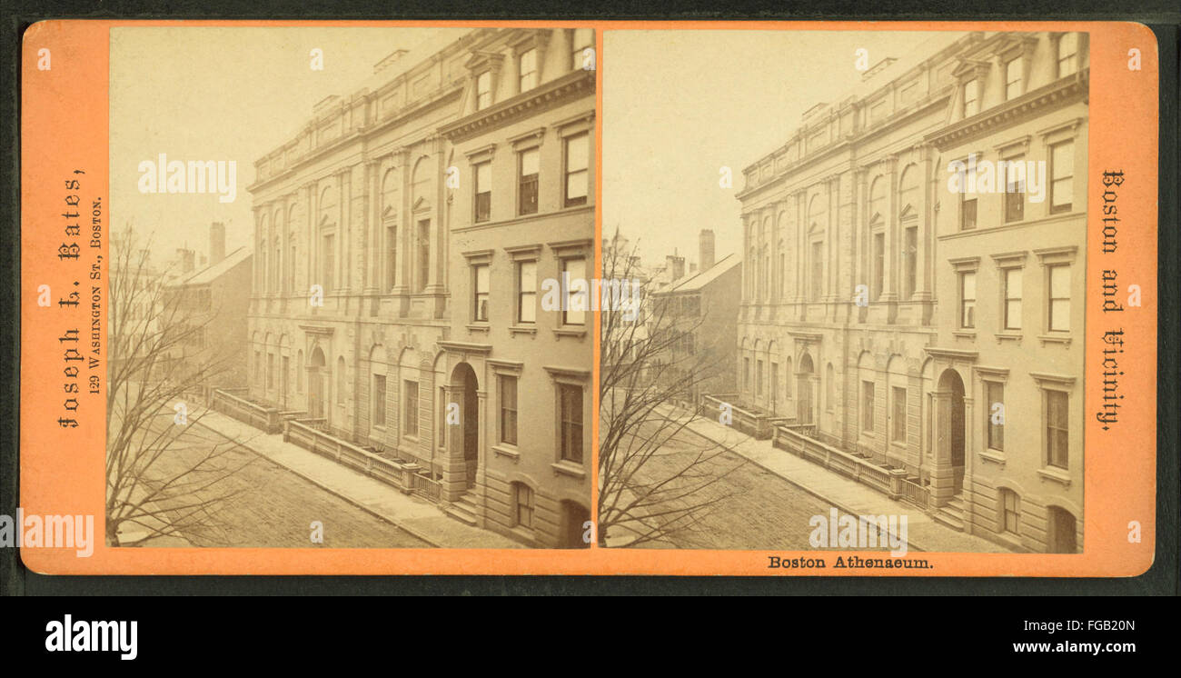 Joseph L. Bates' photograph depicts the Boston Atheneum, a cultural ...