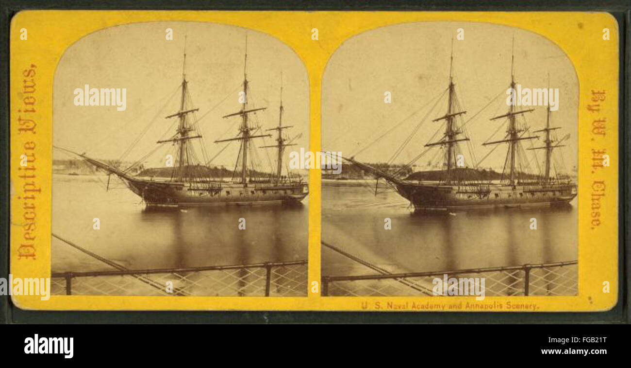 This photograph by W. M. Chase shows the U.S. ship Macedonia, a vessel ...