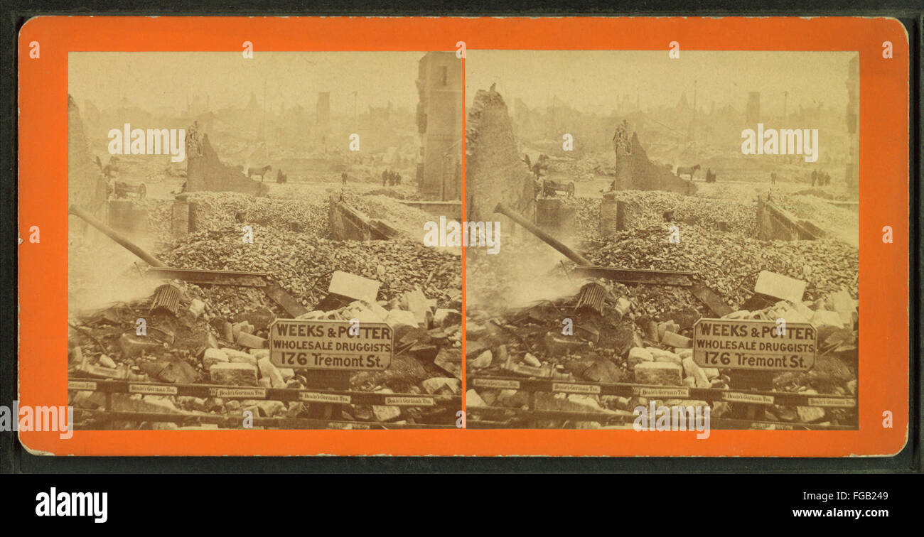 Unidentified view of the fire in Boston, November, 1872, from Robert N ...