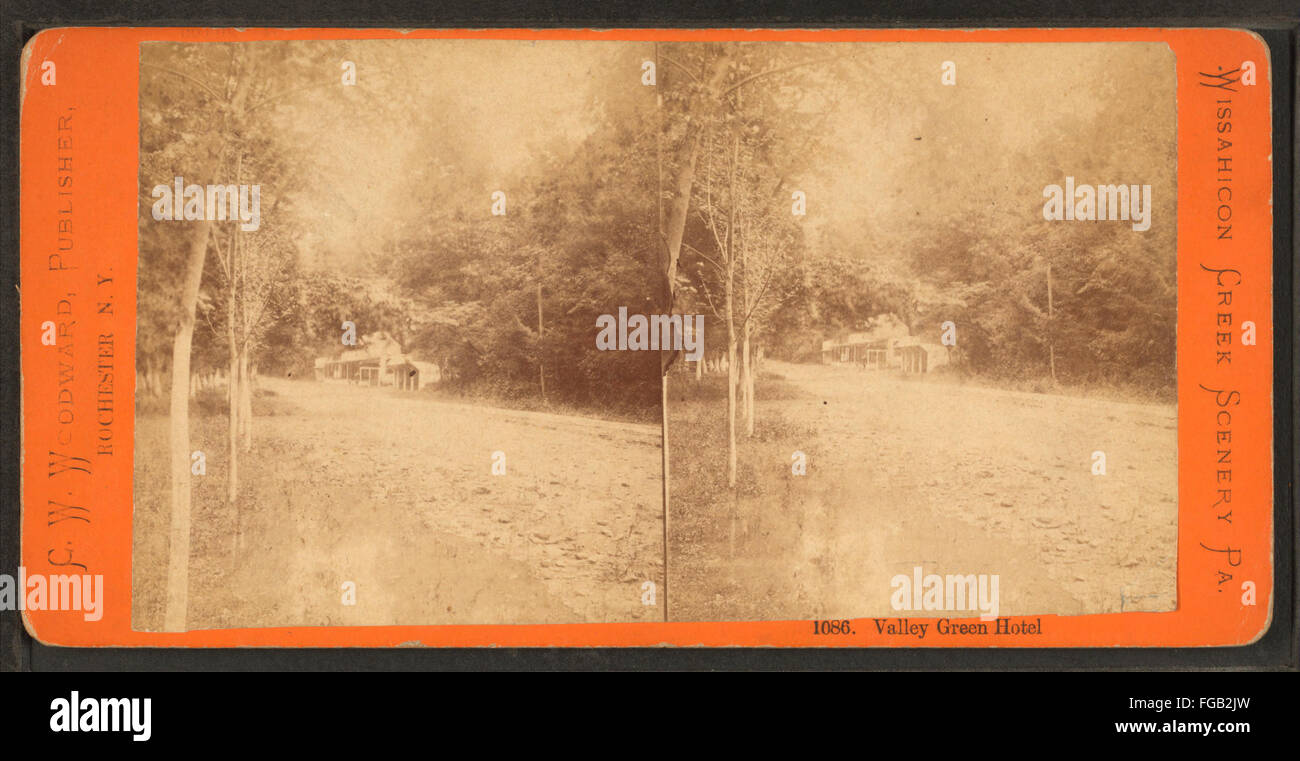 A photograph from the Robert N. Dennis collection showing Valley Green ...