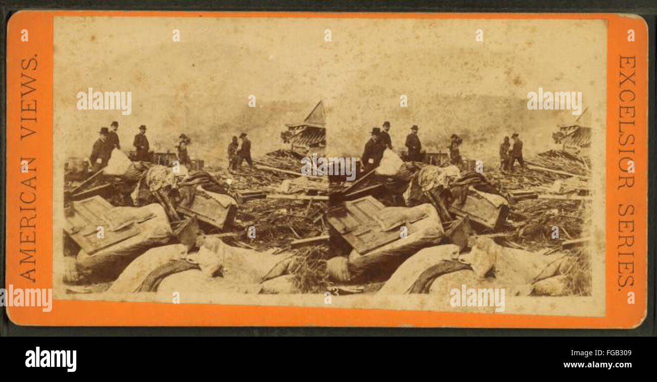 This stereoscopic view shows an elevated perspective of Main Street ...