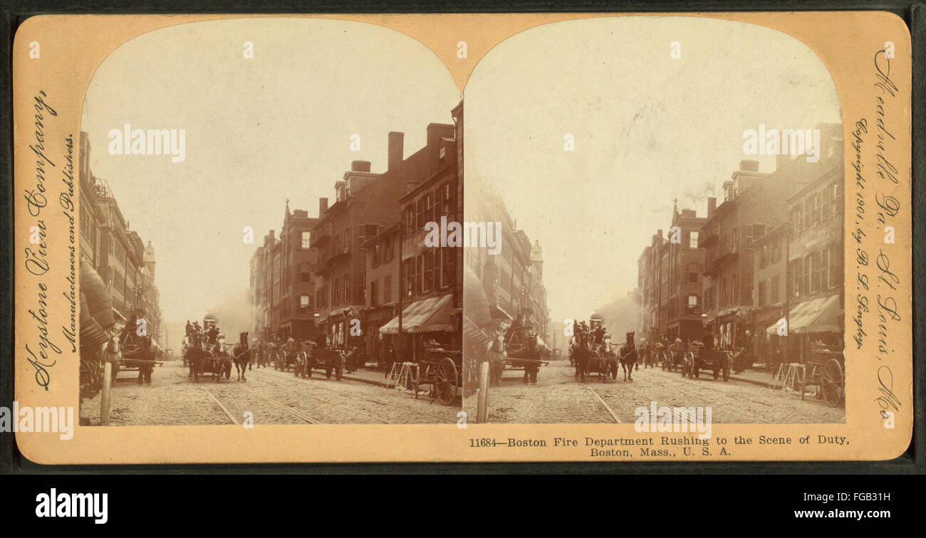 A photograph of the Boston Fire Department responding to an emergency ...