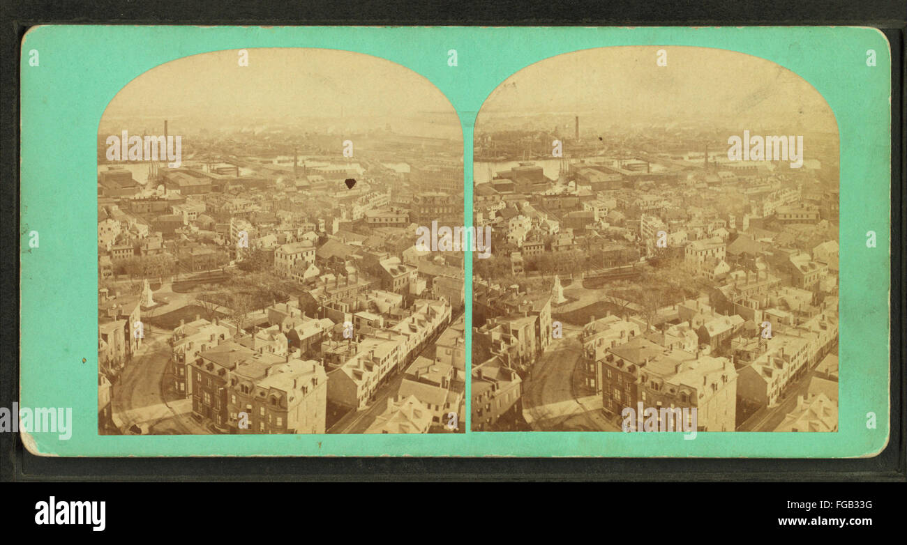 A stereoscopic view of the city from Bunker Hill, showcasing the urban ...