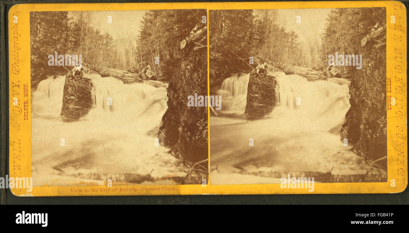A photograph of a scene in Duluth, Minnesota, featuring Chester Creek ...