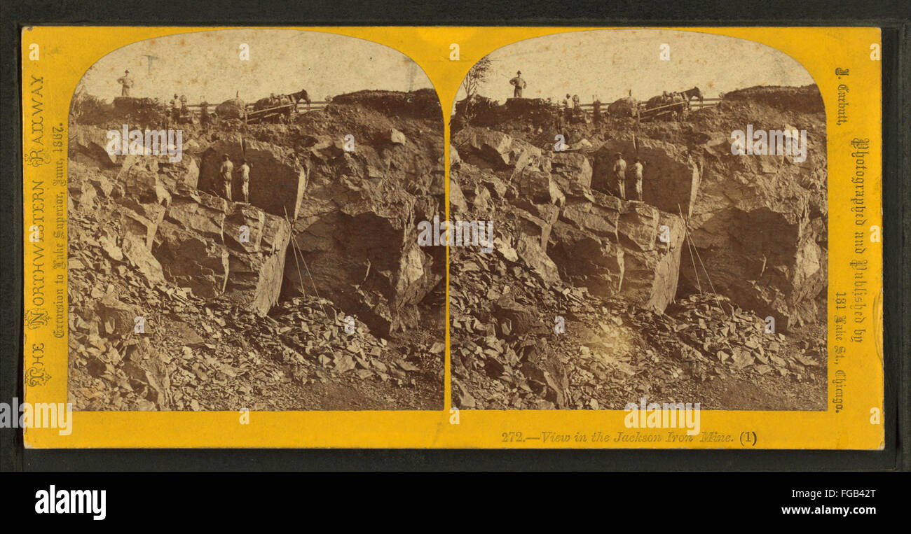 View in the Jackson Iron Mine, by Carbutt, John, 1832-1905 2 Stock ...