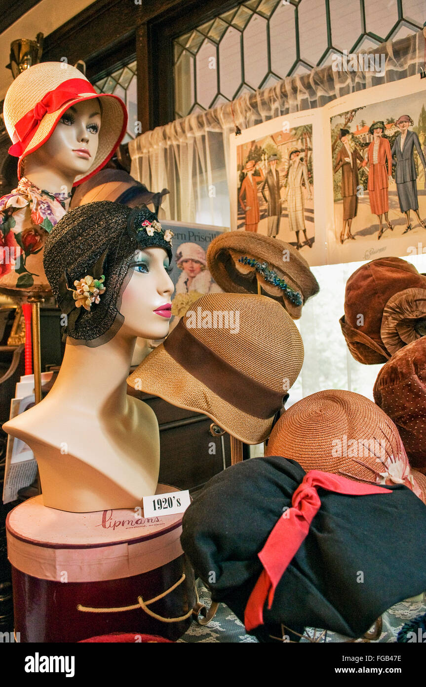 The 1920's hat display in the hat museum in Portland, Oregon Stock ...