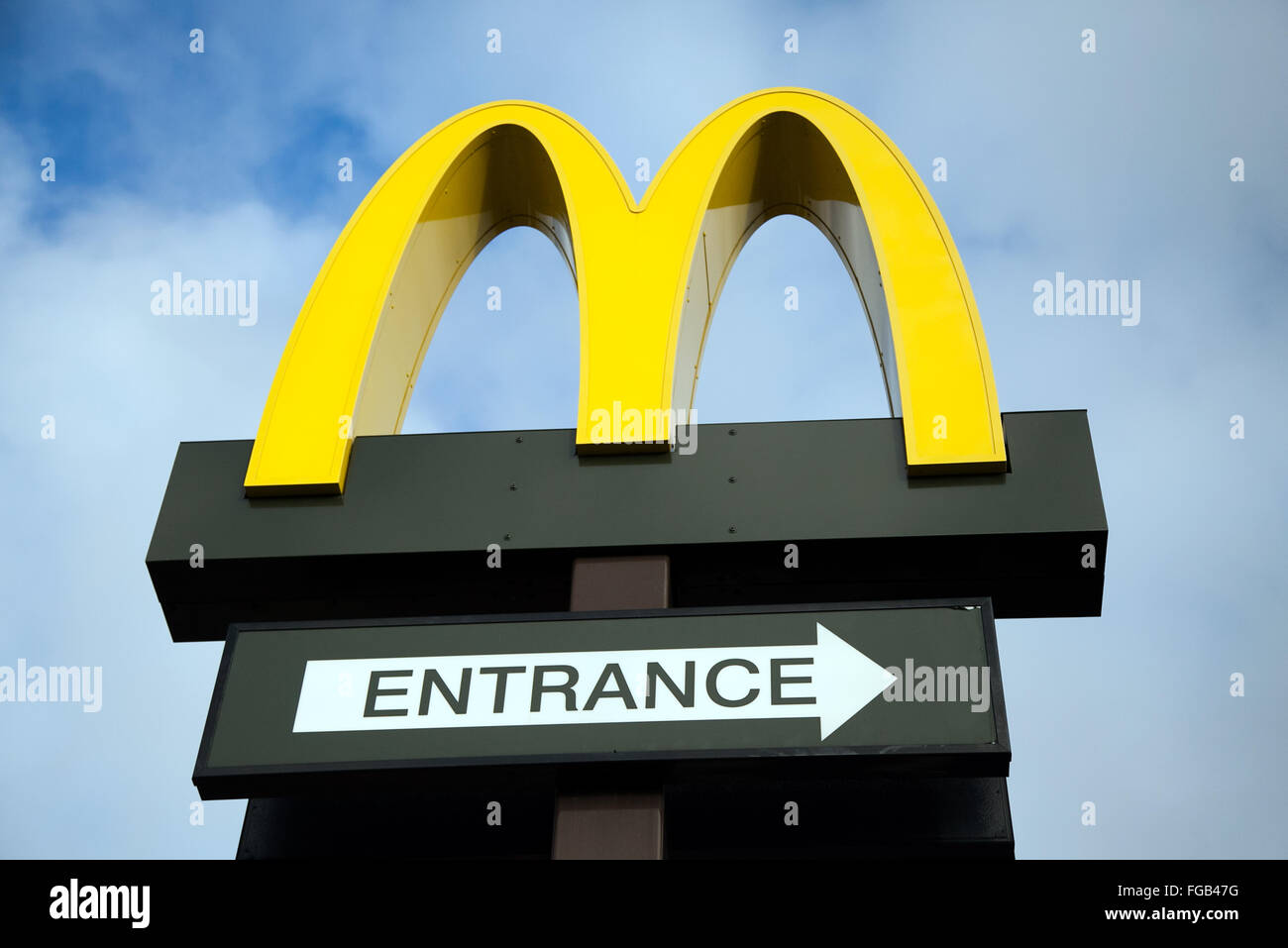 A sign outside of a McDonald's restaurant Stock Photo - Alamy