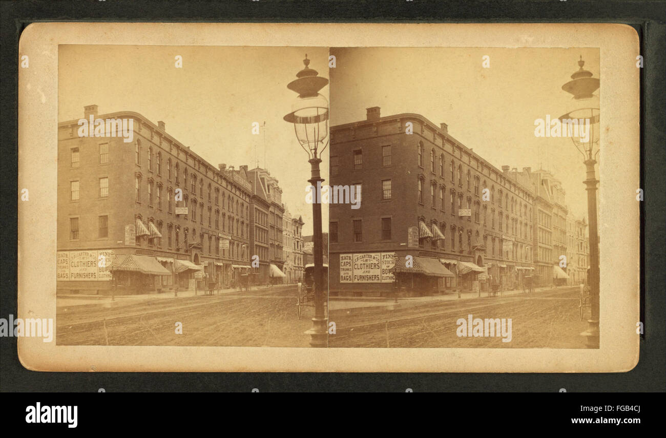 A photograph of an unidentified building, captured by Milan P. Warner ...