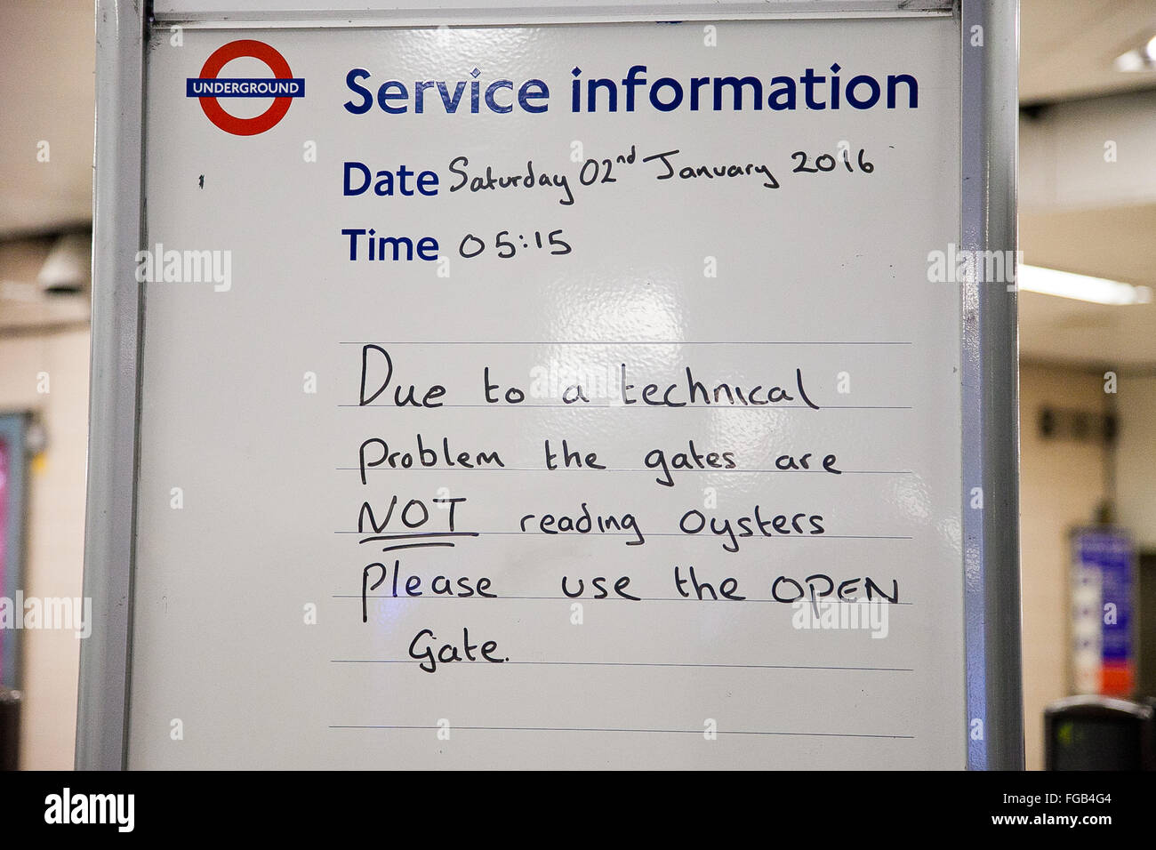 Sign at Seven Sister underground station in North London, advising ...