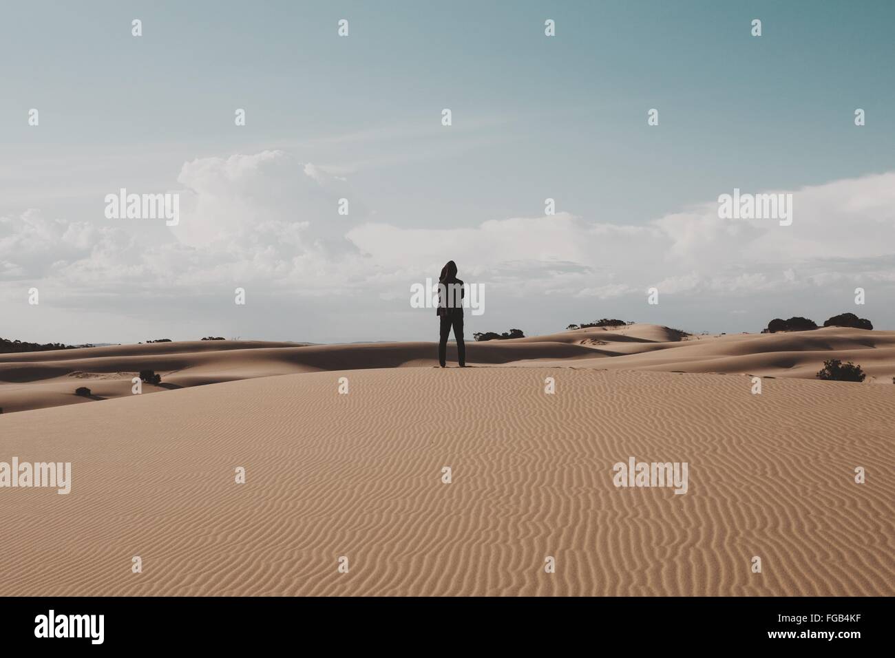 Person Standing In Desert Sky Arid Climate High Resolution Stock ...