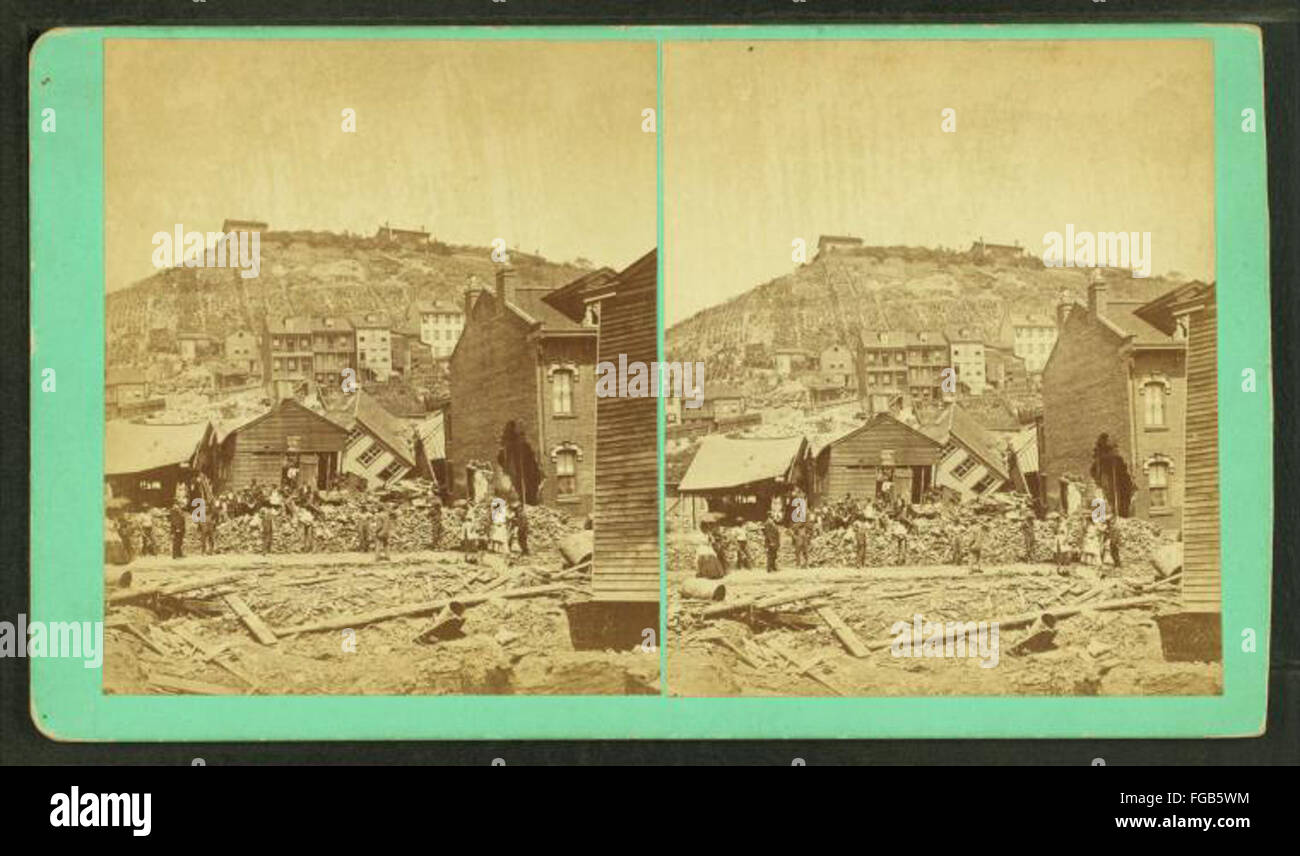 Photograph from the Robert N. Dennis collection showing a flood in ...
