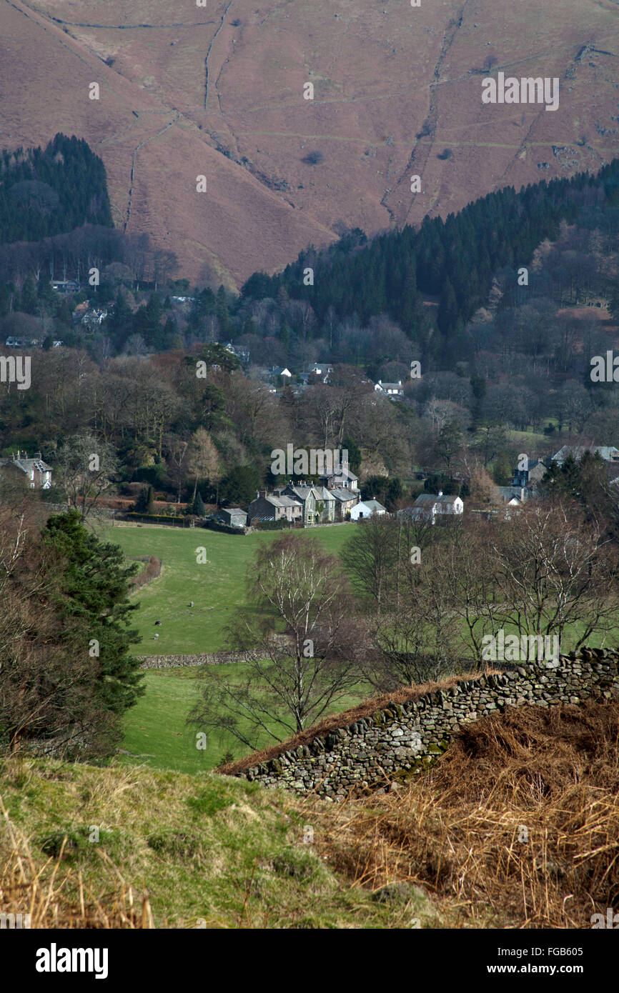 A path up from Ambleside to Loughrigg Fell Ambleside Lake District ...