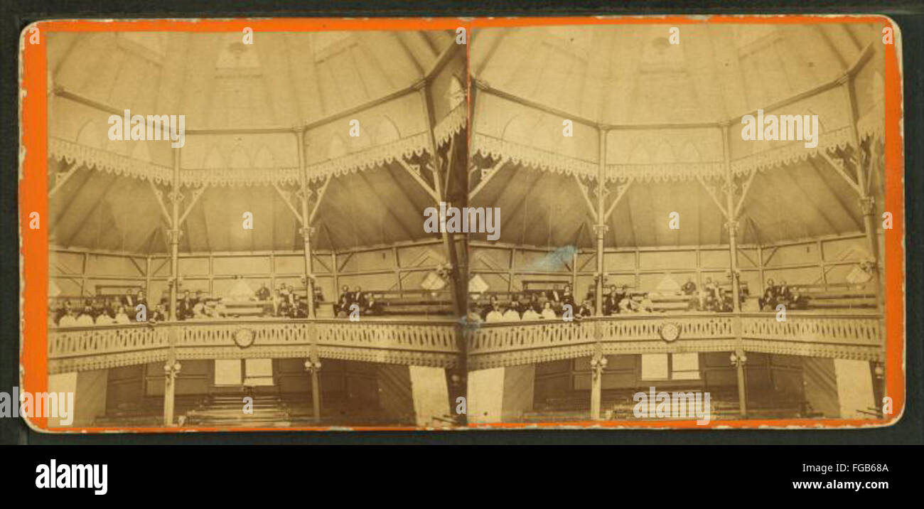 A photograph by Woodward & Son showing people inside the Union Chapel ...