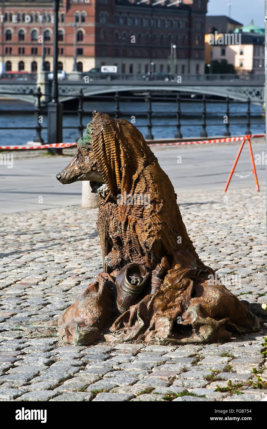 Monument fox-beggar in the center of Stockholm, Sweden Stock Photo - Alamy