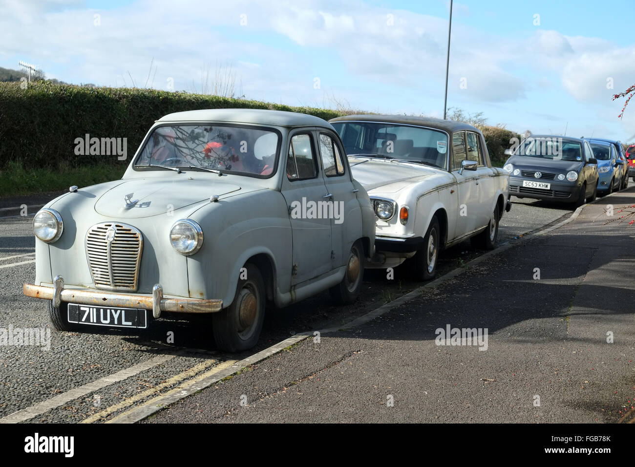 Austin A30 classic car from the early 1950's parked on the roadside in ...
