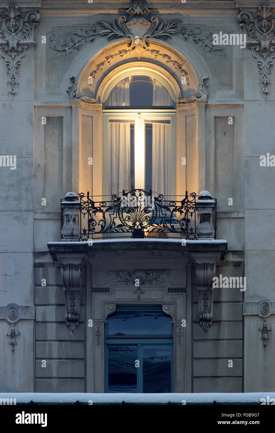 Window with metallic decor Stock Photo - Alamy