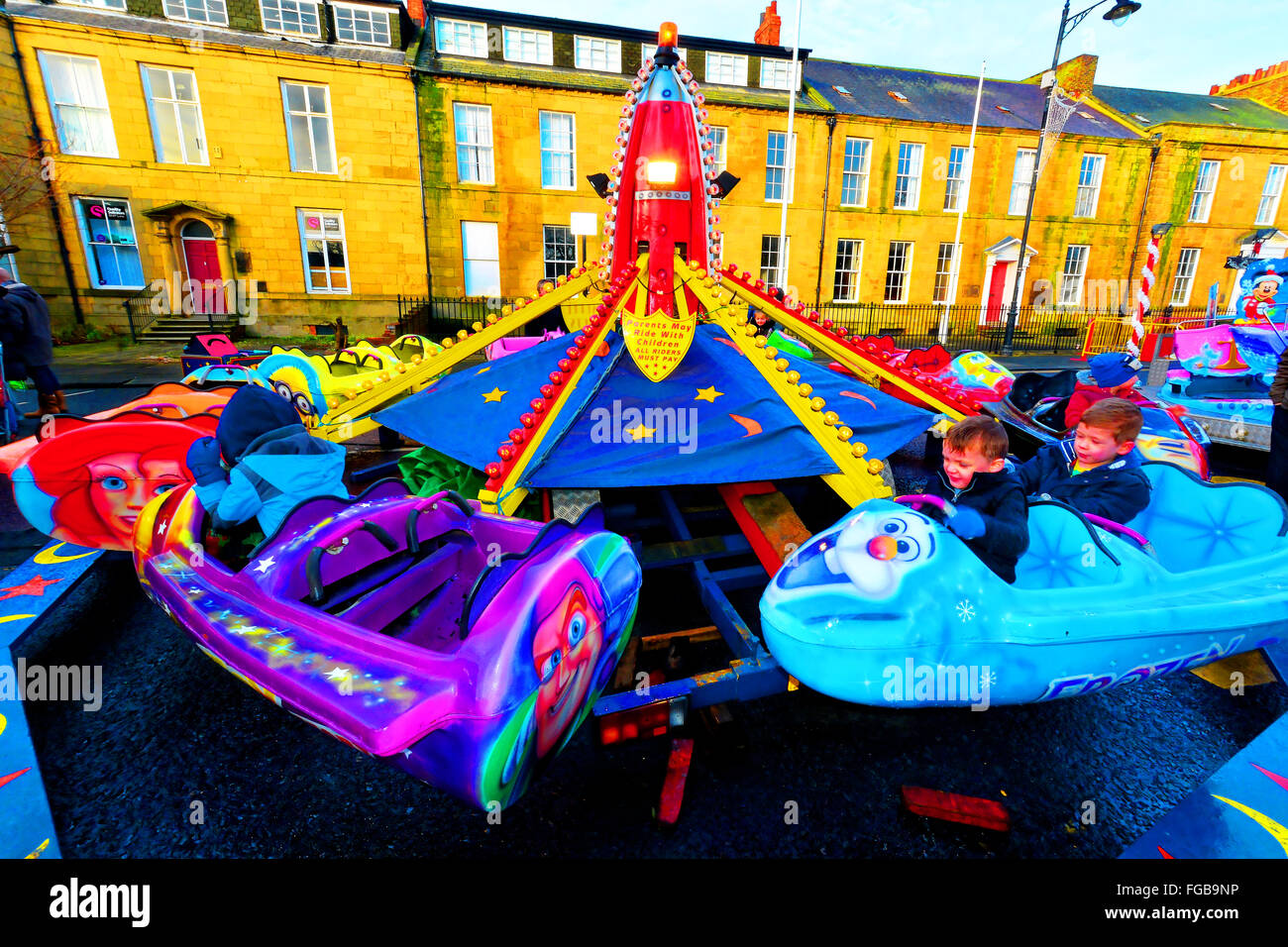 Portable fairground rocket ride Victorian Winter Fair North Shields ...