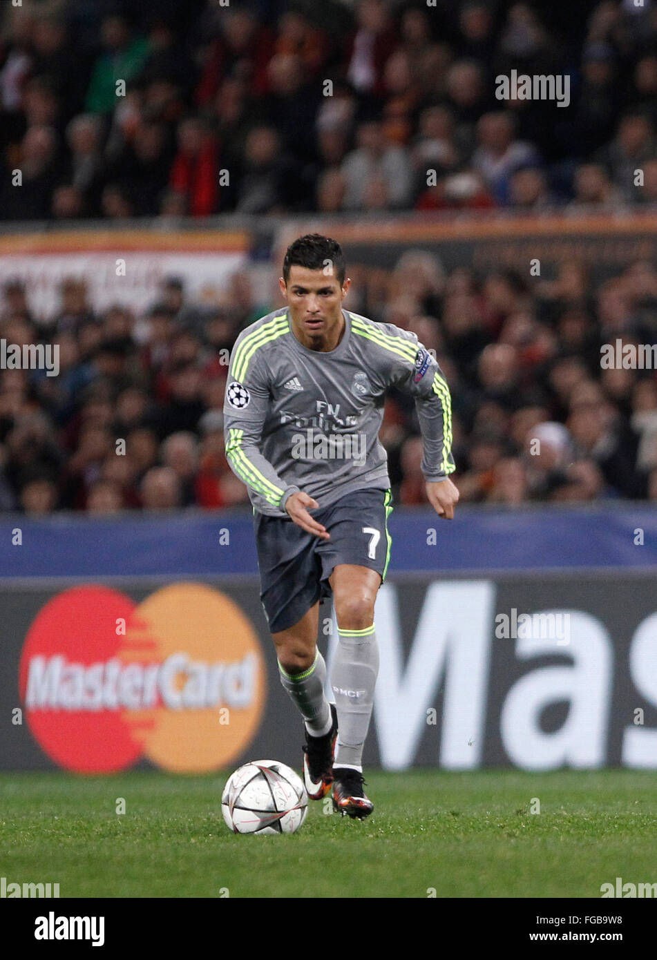 Rome, Italy. 17th Feb, 2016. Real MadridÕs Cristiano Ronaldo in action ...