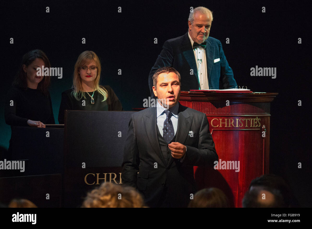 London, UK. 18 February 2016. Actor David Walliams supports Auctioneer ...