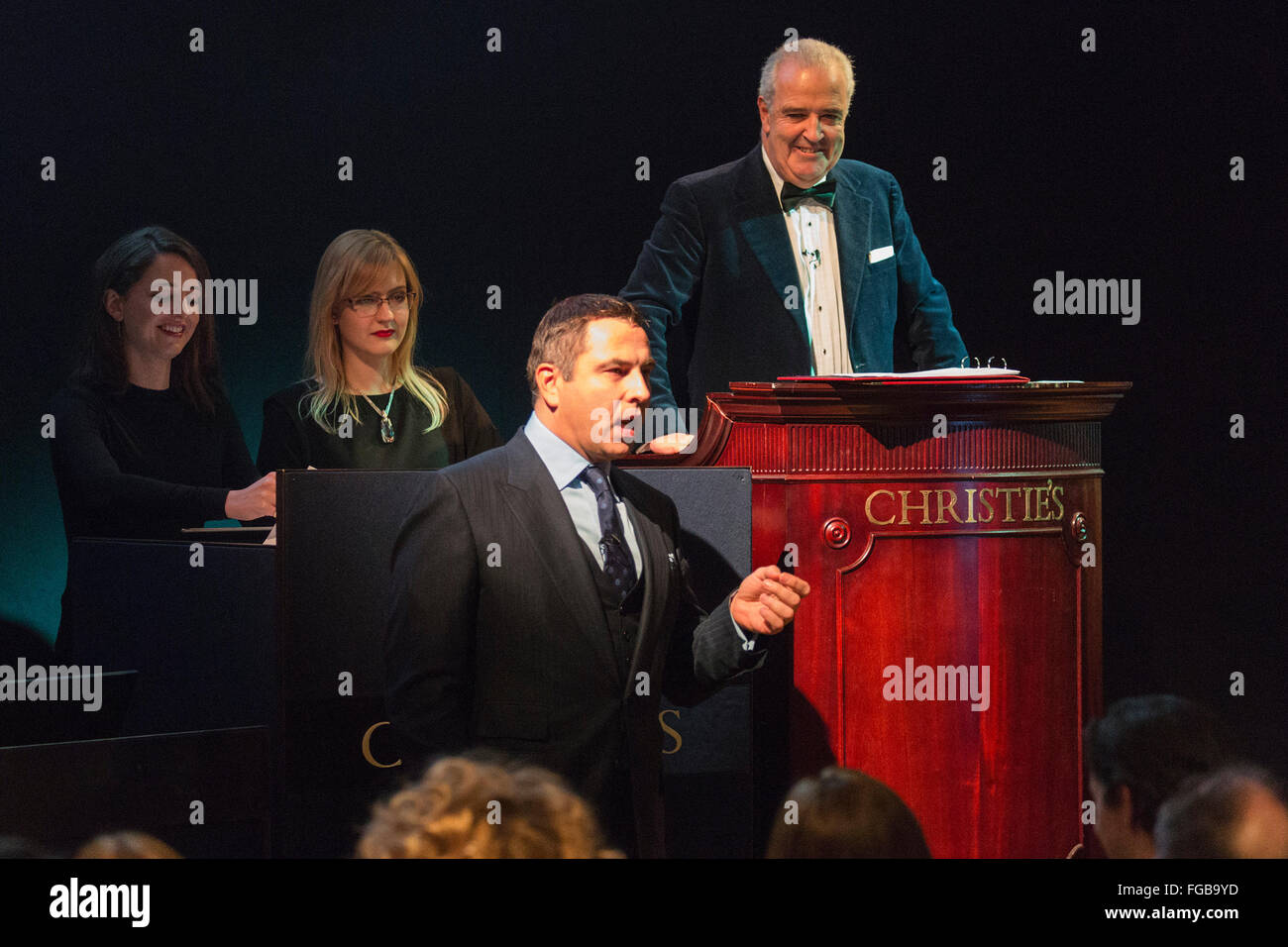 London, UK. 18 February 2016. Actor David Walliams supports Auctioneer ...