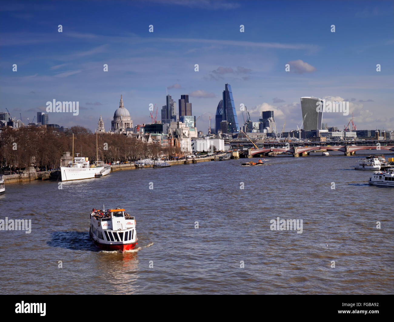 London City Saint Paul's and River Thames from Waterloo Bridge London ...