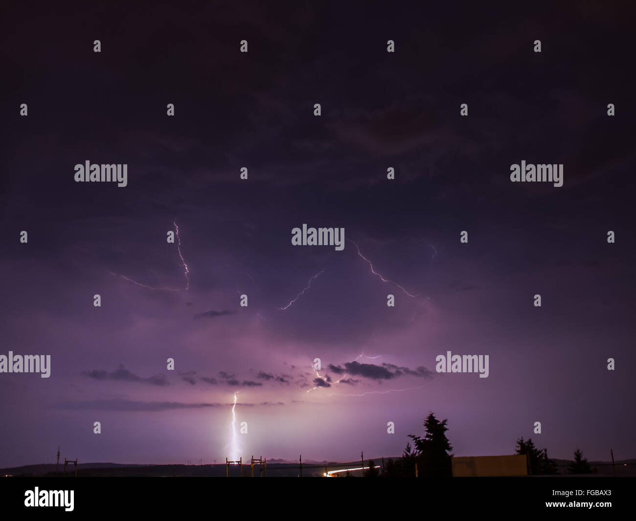 Lightning in purple sky hi-res stock photography and images - Alamy
