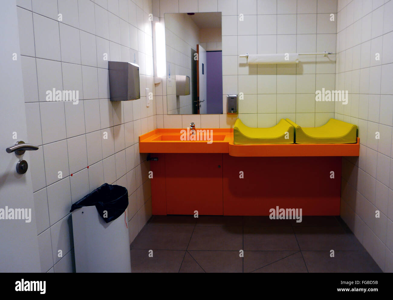 Interior Of Empty Restroom Stock Photo - Alamy