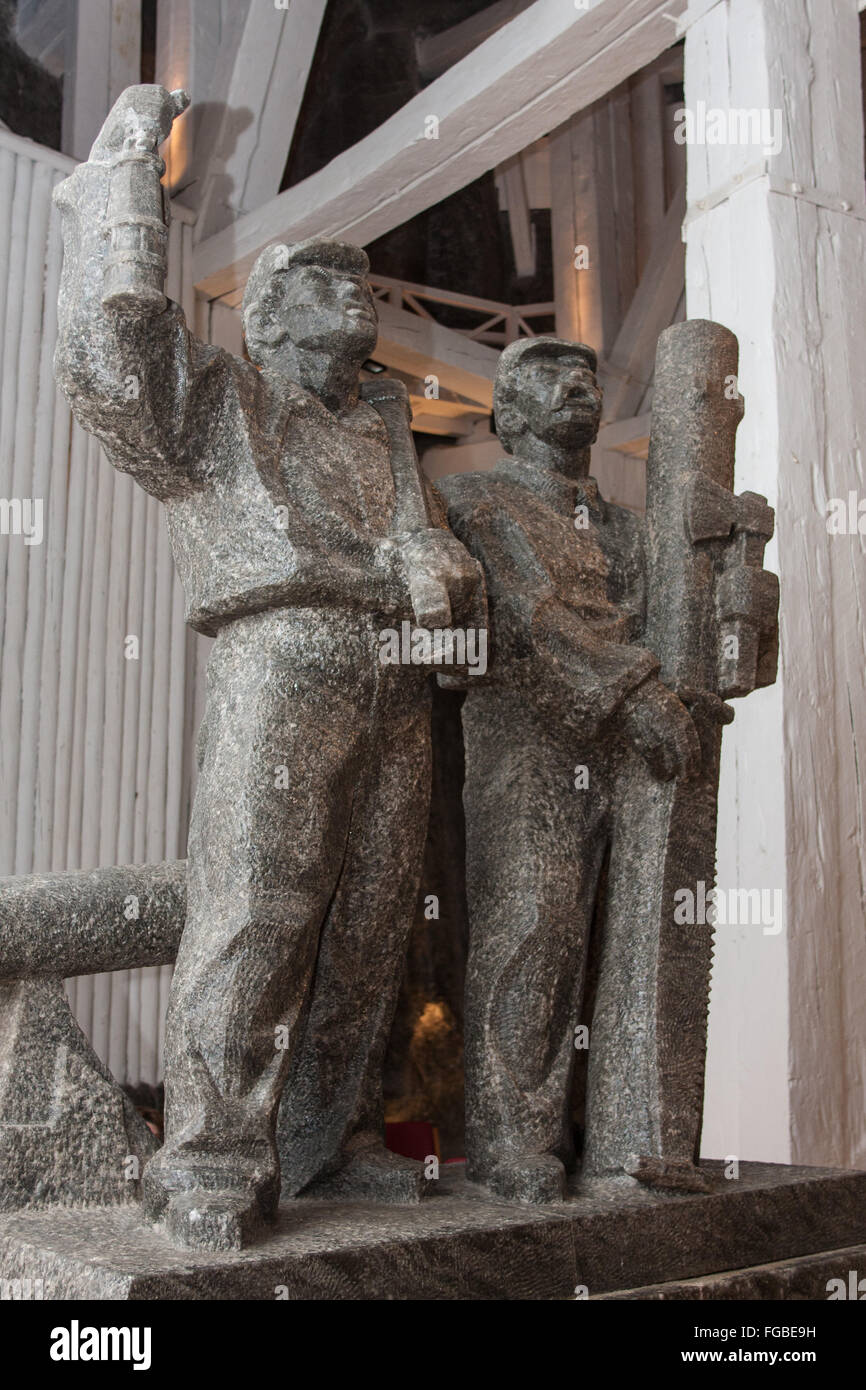 Salt statue of miners at Wieliczka Salt mines,Krakow,Poland,Europe ...