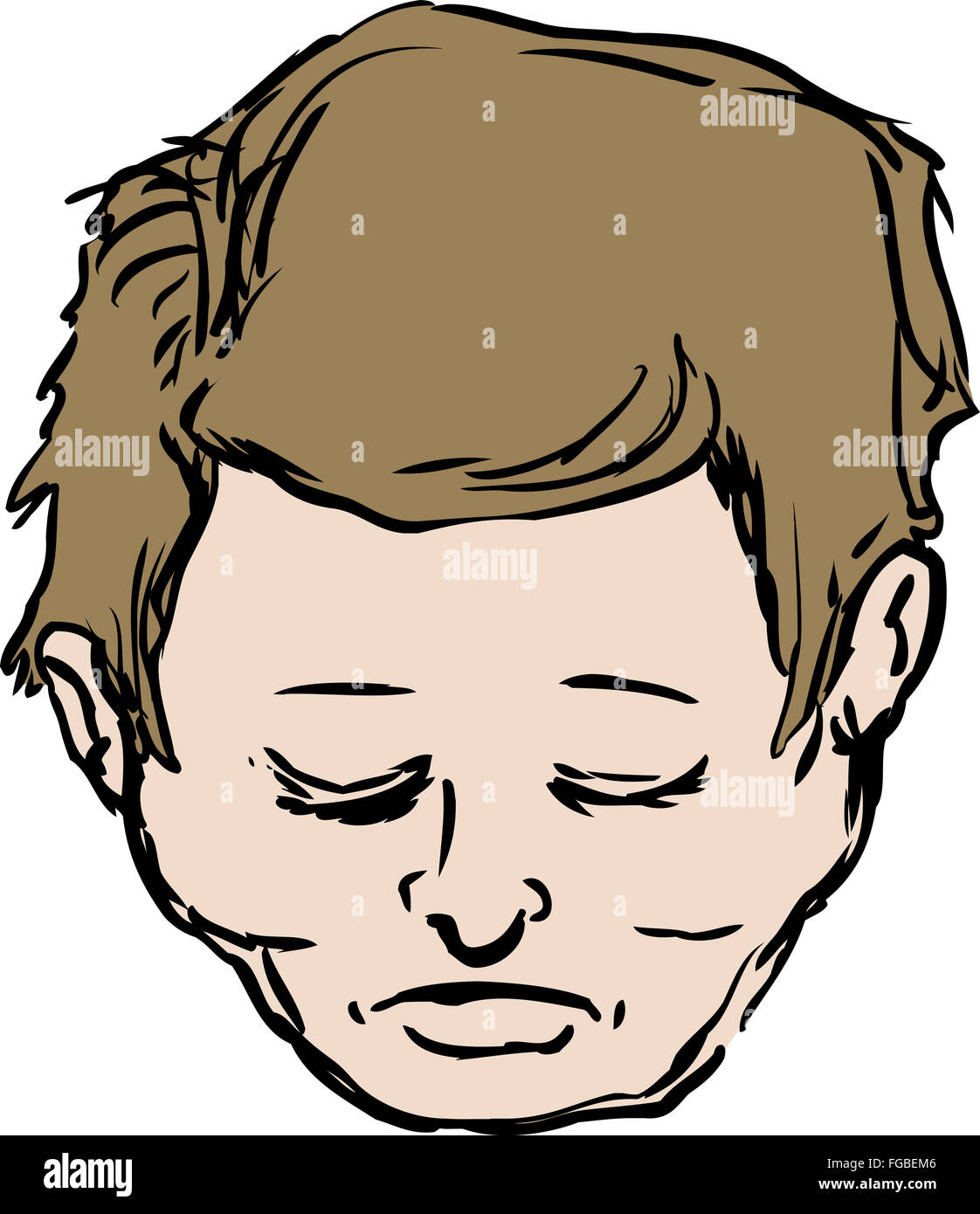 Male with eyes shut Stock Photo - Alamy