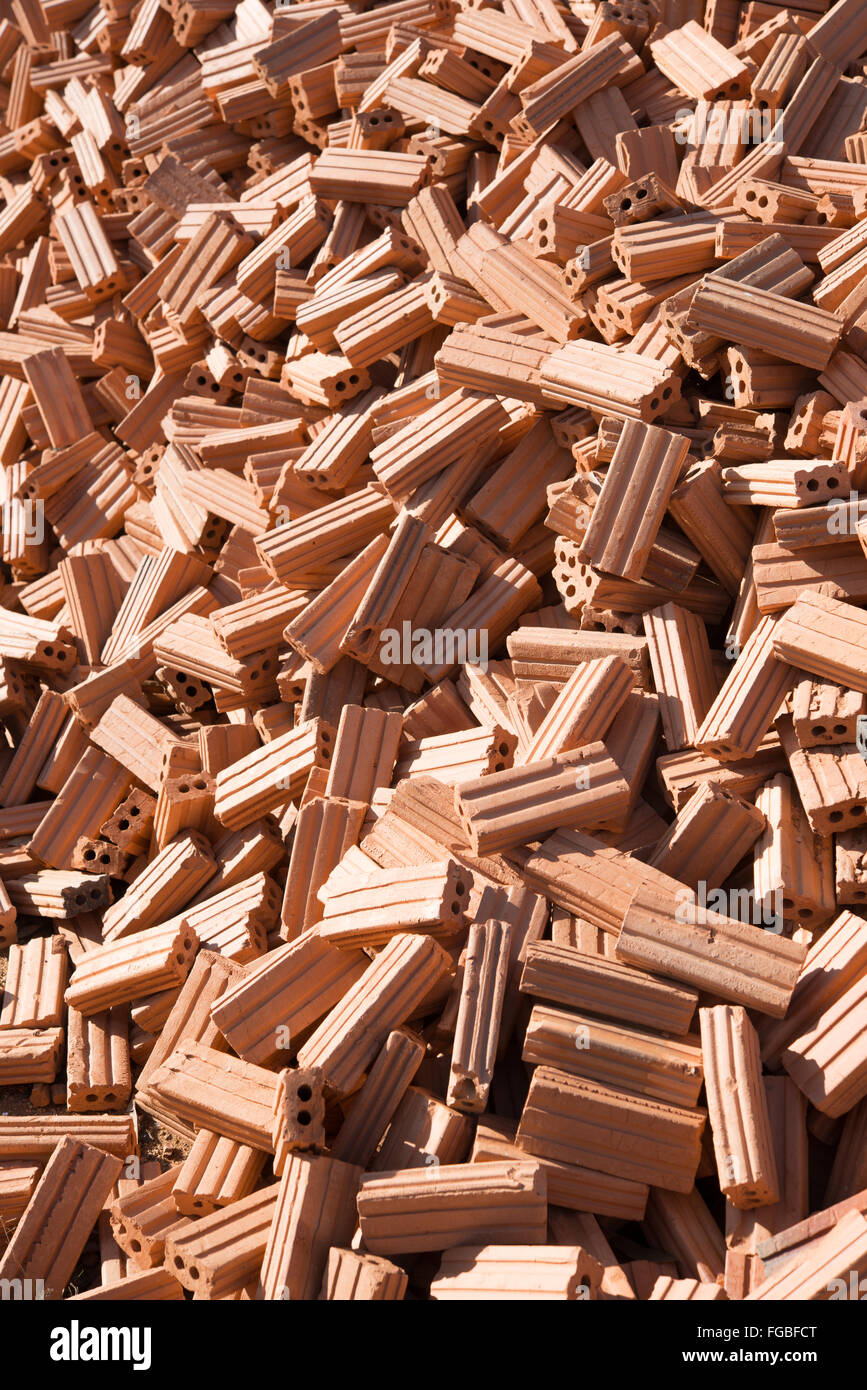 Full Frame Shot Of Bricks At Construction Site Stock Photo - Alamy