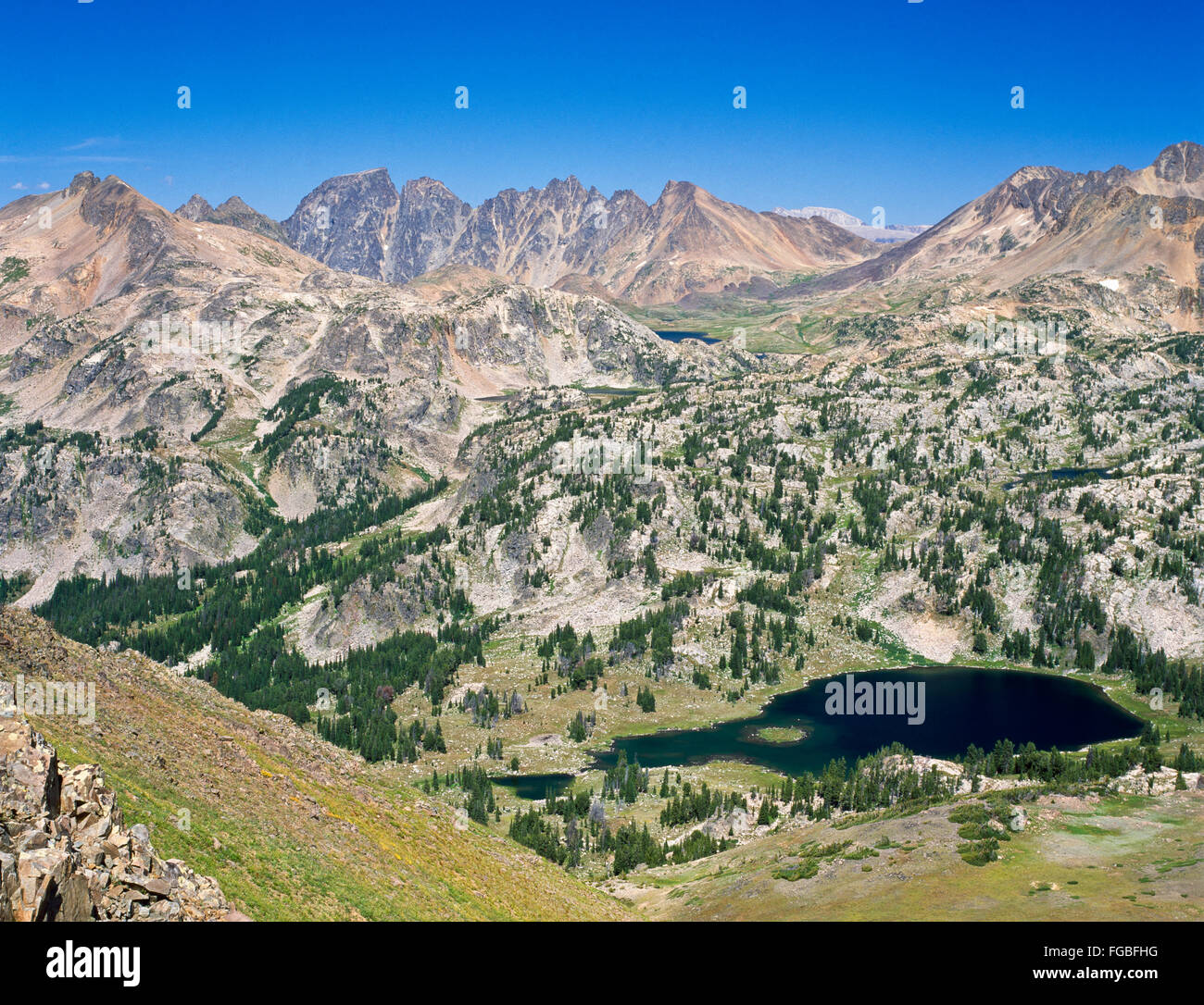 beartooth range above huckleberry lake viewed from sheep mountain near ...
