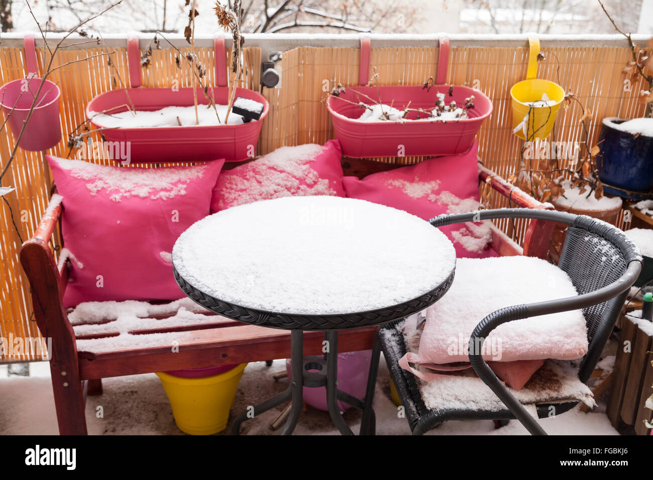 snow covered balcony Stock Photo - Alamy