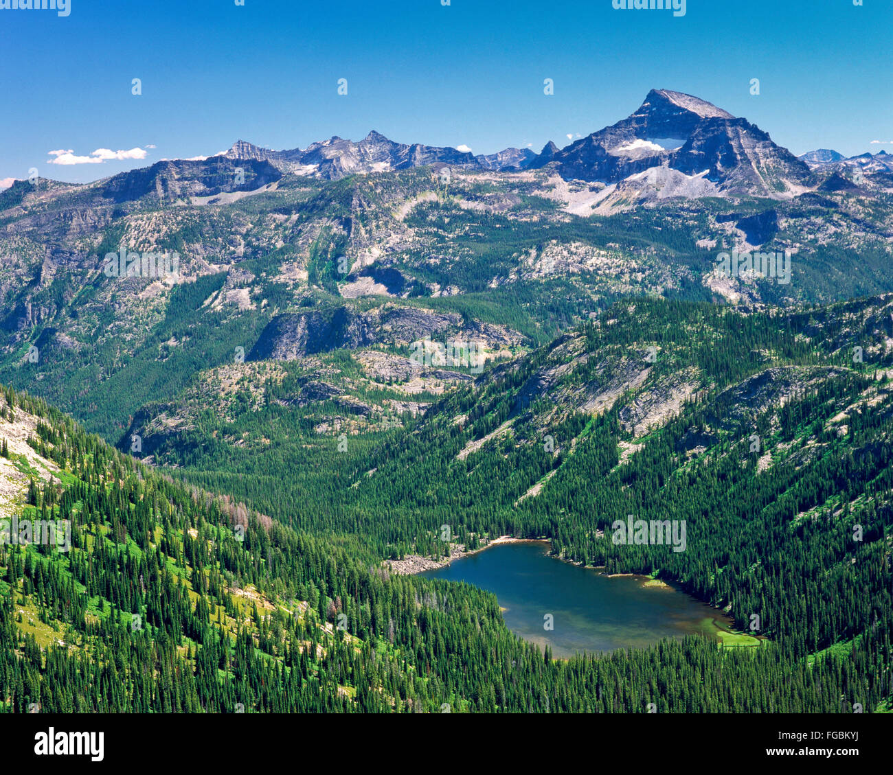 el capitan and elk lake in the bitterroot mountains near darby, montana ...