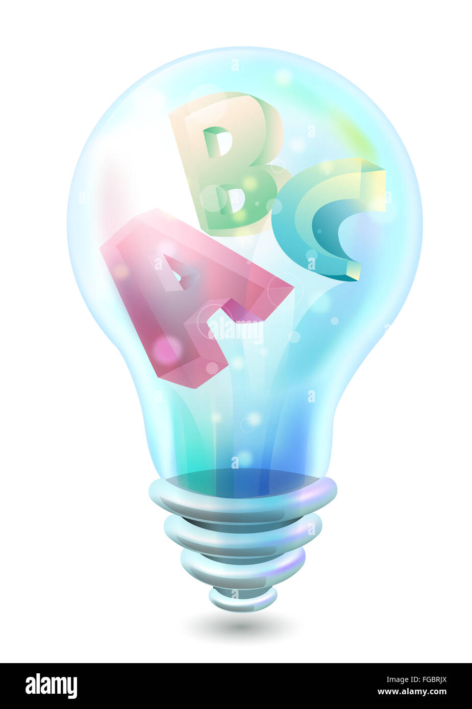 Light bulb letters alphabet Cut Out Stock Images & Pictures - Alamy