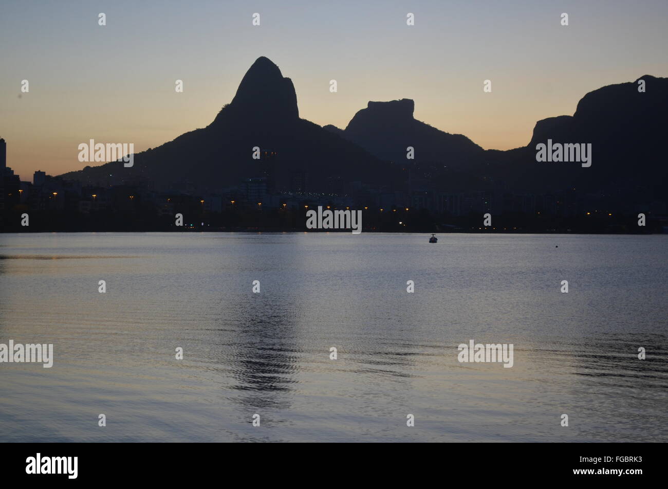 Sunset views of the Dos Hermanos mountains (Two Brothers) across ...