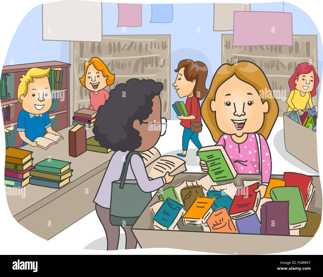 Illustration people book hi-res stock photography and images - Alamy