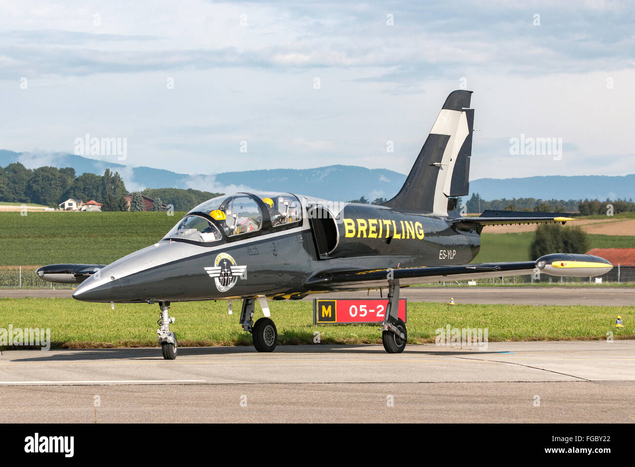 Aero L-39 Albatross trainer aircraft of the Breitling Jet Team Stock ...
