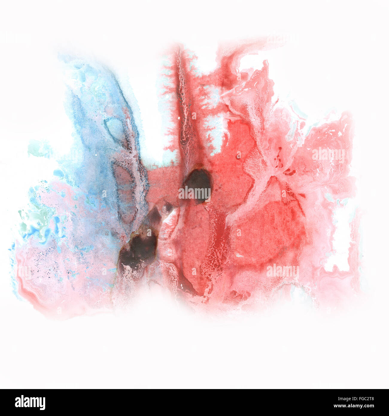 splash abstract watercolor ink blot red blue watercolour isolated white ...