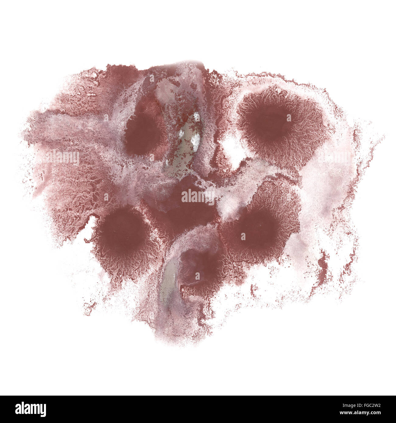 brown abstract watercolor ink blot splash watercolour isolated on white ...