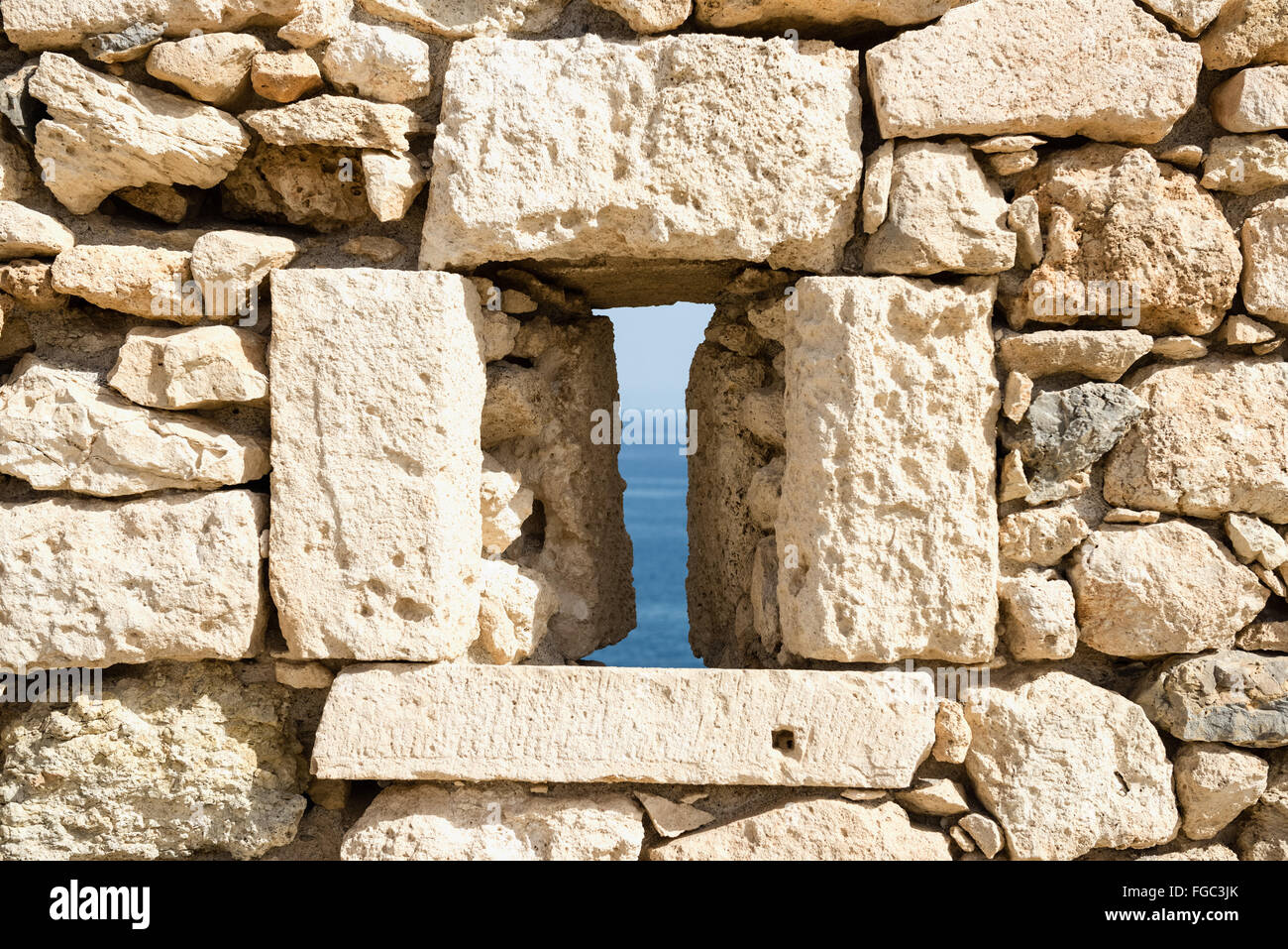 Embrasure walls of the medieval fortress Stock Photo - Alamy
