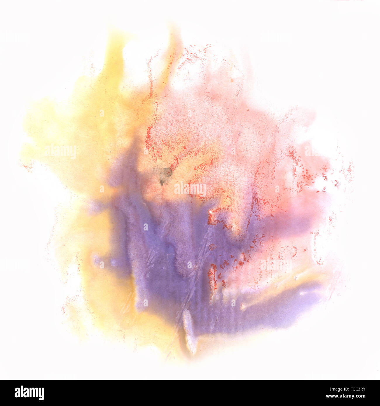 splash orange purple abstract watercolor ink blot watercolour isolated ...