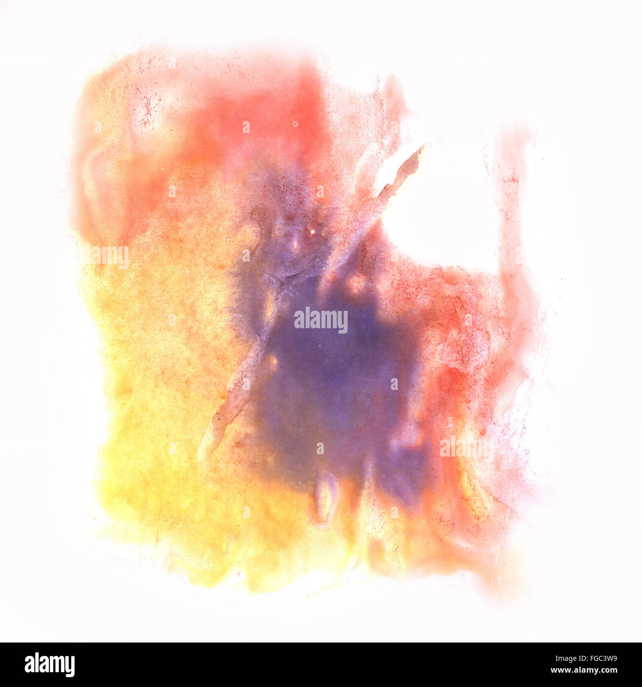 orange purple abstract splash watercolor ink blot watercolour isolated ...