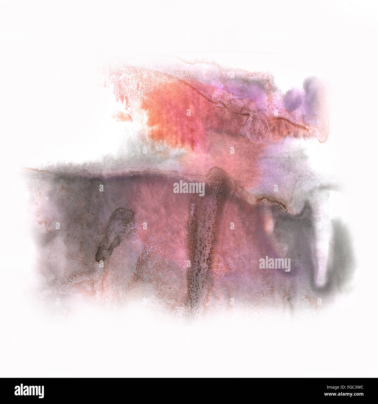 splash abstract watercolor ink blot watercolour red black isolated ...