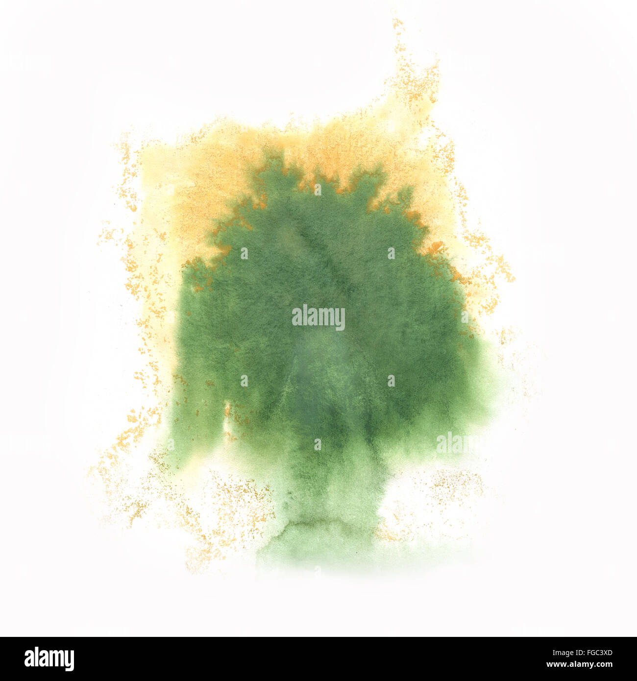 splash abstract watercolor ink blot watercolour green yellow isolated ...